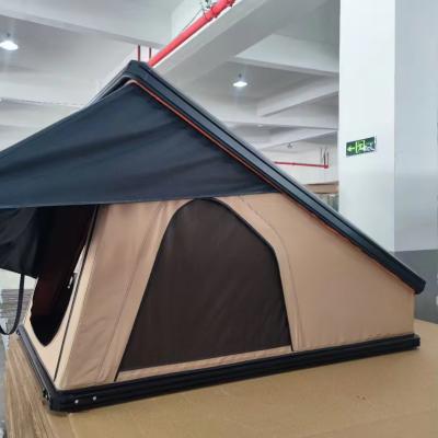 China 4x4 Offroad Car Roof Tent Waterproof Aluminum Hard Shell with Oxford Fabric 4-5 Person Triangle Rooftop Tent for Outdoor Camping for sale