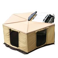China Outdoor Camping Vehicle 4x4 Car Roof Side Canvas Shelter 270 Degree Free Standing Aluminum Foxwing Awning Outdoor Rooftop Tent for sale