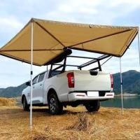 China 4x4 Awning Oxford Waterproof Retractable 270 Degree Car Roof Side Awning Led Light Waterproof Camping Tent Black for sale