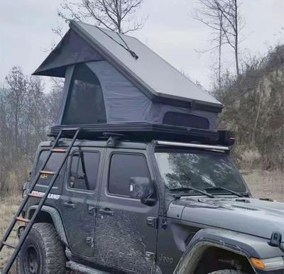 China Waterproof 4x4 Aluminum Hard Shell Triangle Top Roof Tent 4-Person Oxford Fabric Rooftop Tent for Camping for sale