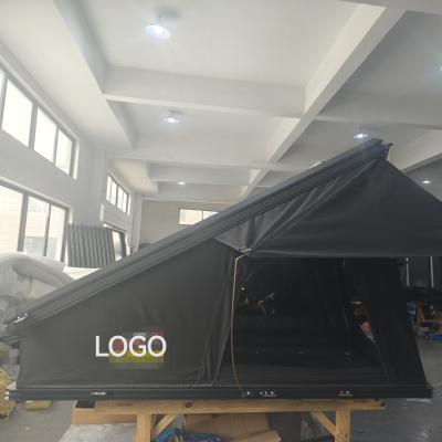 China OEM 3-4 Person Triangle Camping Roof Top Tent Aluminum Clamshell Hard Shell with Oxford Fabric Sale Hardshell Rooftop Tents for sale