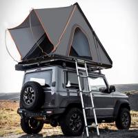 China 2025 Waterproof Aluminum 3-Person Rooftop Car Tent Outdoor Hiking Roof Top Triangle Clamshell Hard Shell Tent for sale