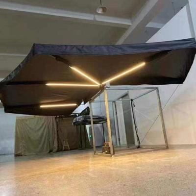 China Outdoor Camping 270 Degrees Free Standing Fox Wing Awning 360 Car Side Freestanding Awning With LED for sale