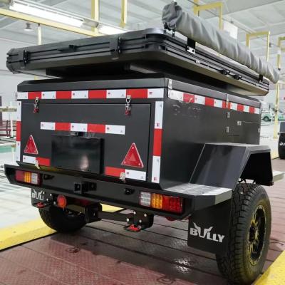 China 4x4 Road Outdoor Self-driving Luxury Small Mini Steel Trailer Overland Camping caravan Rv Camper Travel Trailer 950kg Load for sale