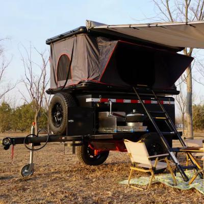 China Portable RV Mini Camper Hybrid Travel Trailer for Road Camping Pickup Truck Pop PVC Camper Trailer Tent Home on the Go Accessory for sale