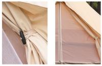China Luxury 4M 5M Cotton Glamping Yurt Tent Canvas Bell Indian Tent With Stove Pipe Jack Hole Cavas Tent for sale