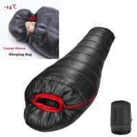 China Sleeping Bag Feather 4 Seasons Lightweight Portable Waterproof Camping White Goose Down Mummy Sleeping Bag Compression Sack for sale