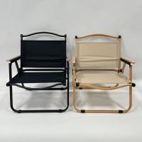 China Kermit Modern Folding Chair Watermarked Wood Grain Design Stainless Steel Outdoor Furniture Beach Camping Fishing Chair for sale