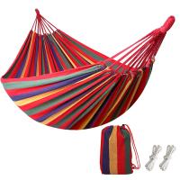China Manufacturer Custom Printed Cotton Canvas Rainbow Hammocks Outdoor Camping Swing Hammock for sale