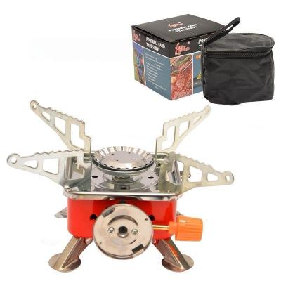 China Factory Portable Outdoor Mini Titanium Camping Gas Stove Survival Pocket Furnace Hiking Gas Stove for BBQ Picnic Cooking for sale