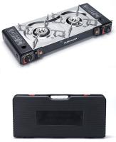 China Outdoor Camping High Quality 2-in-1 Double Burner Gas Stove Kit Portable Lightweight Safety Propane Butane Gas Stove for sale