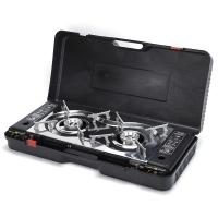China Outdoor Camping High Quality 2-in-1 Double Burner Gas Stove Kit Portable Lightweight Safety Propane Butane Gas Stove for sale