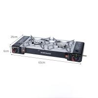 China Outdoor Camping High Quality 2-in-1 Double Burner Gas Stove Kit Portable Lightweight Safety Propane Butane Gas Stove for sale