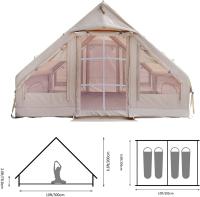 China 4-5 Person Inflatable Glamping Tent with Pump Easy Setup Waterproof Outdoor Camp Air Tent for sale