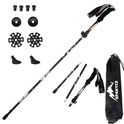 China 135cm 300g Light Aluminum Anti Shock Hiking Pole Telescopic Summit Trekking Poles for sale