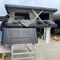 China Off-road Overland Camping Pod Aviation Aluminum Pop-up Pickup Camper with Electric Lift Roof Tent Rip-stop Canvas for sale