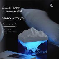 China Sunmatte Lifestyle Gifts Ice Glacier Night Lamp Aromatherapy Essential Oil Bluetooth Speaker for sale