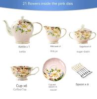 China Sunmatte Lifestyle Gifts Exquisite Bone China Tea & Coffee Cup Set Blue/Pink for multiple occasions for sale