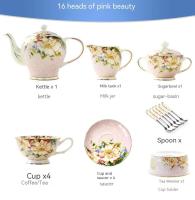 China Sunmatte Lifestyle Gifts Exquisite Bone China Tea & Coffee Cup Set Blue/Pink for multiple occasions for sale
