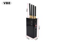 China Remote Control Handheld Signal Jammer 4 Bands 4W WCDMA Wifi GPS ISO9001 for sale