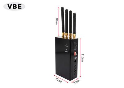 China Remote Control Handheld Signal Jammer 4 Bands 4W WCDMA Wifi GPS ISO9001 for sale