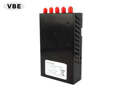 China 5 Bands 2.5W 27dBm Portable Phone Signal Blocker , Handheld Signale Jammer For GSM , UMTS , DCS for sale