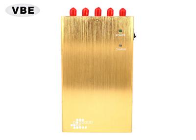 China 5 Bands 2.5W 27dBm Portable Phone Signal Blocker , Handheld Signale Jammer For 3G 4G AMPS for sale