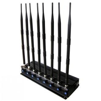 China 8 Bands Indoor Cell Phone Signal Jammer , Wireless Mobile Signal Blocker 18W RF Power for sale