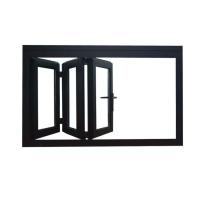 China Black Aluminum Bifold Windows with Double Glass Soundproofing - Custom Height 30-Day Delivery CE Certified for sale