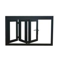 China Black Aluminum Bifold Windows with Double Glass Soundproofing - Custom Height 30-Day Delivery CE Certified for sale