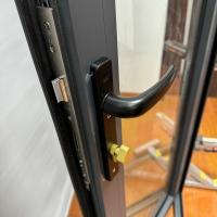 China 5mm Glass Aluminum Hinged Doors with Powder Coating - Custom Colors and Weather Resistant Design for sale