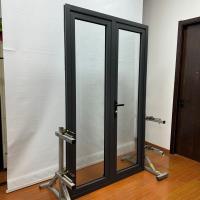 China 5mm Glass Aluminum Hinged Doors with Powder Coating - Custom Colors and Weather Resistant Design for sale