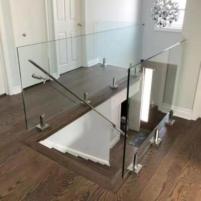 China C-08 Tempered Glass Balcony Railing System with Stainless Steel Handrail - Custom Sizes, 30-Day Delivery, CE Certified for sale