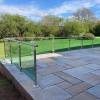 China C-08 Tempered Glass Balcony Railing System with Stainless Steel Handrail - Custom Sizes, 30-Day Delivery, CE Certified for sale