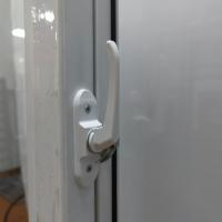 China White PVC Sliding Glass Doors with Double Tempered Glass - Custom Sizes Available for Offices, Homes & Restaurants for sale