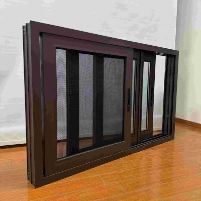 China Custom Double Glazed Aluminum Sliding Windows with 3-Track System and Lockable Insect Screen - 5 Year Warranty for sale