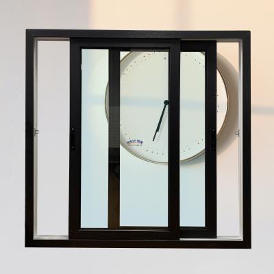 China Modern Black PVC Sliding Windows with Double Glazing and Reinforced Steel Frames - Custom Sizes Available for sale
