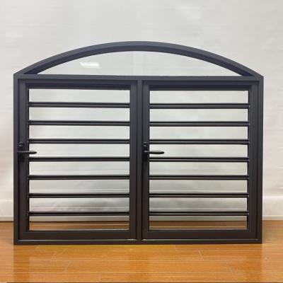 China Custom Aluminum Louver Window with 6mm Glass and Invisible Blinds - Powder Coating Finish for sale