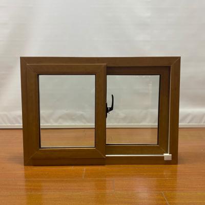 China PVC Vertical Sliding Windows with Double Glazed Glass - Stain Resistant Black Frame 60-120cm Width Range for sale