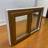 China PVC Vertical Sliding Windows with Double Glazed Glass - Stain Resistant Black Frame 60-120cm Width Range for sale