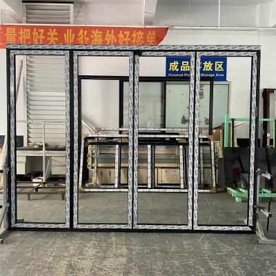 China Custom Aluminum Folding Doors with Multi-Point Locking System and Double/Triple Pane Glass - Available in 4 Colors for sale
