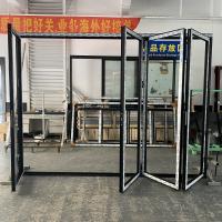 China Custom Aluminum Folding Doors with Multi-Point Locking System and Double/Triple Pane Glass - Available in 4 Colors for sale