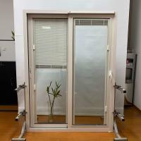China Side Opening Aluminum Sliding Glass Doors with Double Tempered Glass and Inner Shutter Lock - 89-95 USD Range for sale