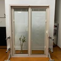 China Side Opening Aluminum Sliding Glass Doors with Double Tempered Glass and Inner Shutter Lock - 89-95 USD Range for sale