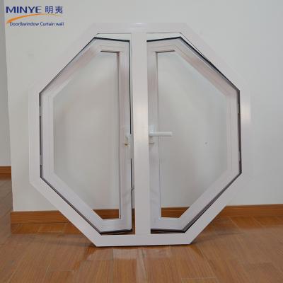 China N-60 Aluminum Casement Windows with Double Tempered Glass - Custom Sizes & Circular Designs Available for sale