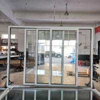 China Double Glazed Aluminium Sliding Glass Doors with Tempered Glass and Sound Insulation for Security Systems for sale
