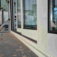 China Double Glazed Aluminium Sliding Glass Doors with Tempered Glass and Sound Insulation for Security Systems for sale