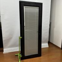 China Aluminium Hinged Doors  Customized Hinge Door Manual Shutter Double Temper Glass for sale