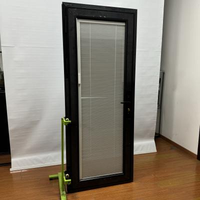 China Aluminium Hinged Doors  Customized Hinge Door Manual Shutter Double Temper Glass for sale