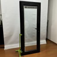 China Aluminium Hinged Doors  Customized Hinge Door Manual Shutter Double Temper Glass for sale